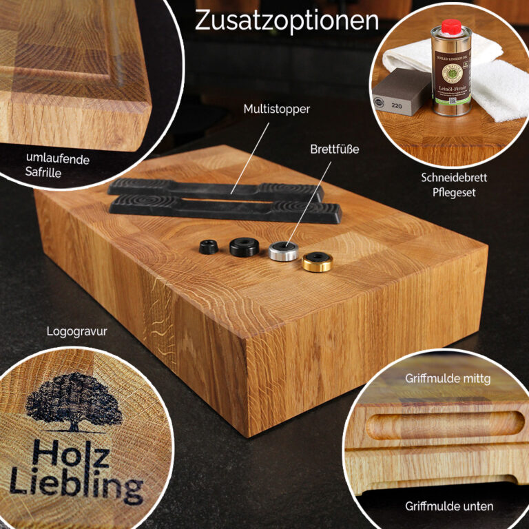 Hackblock aus Eichenholz Stirnholz - Holz-Liebling